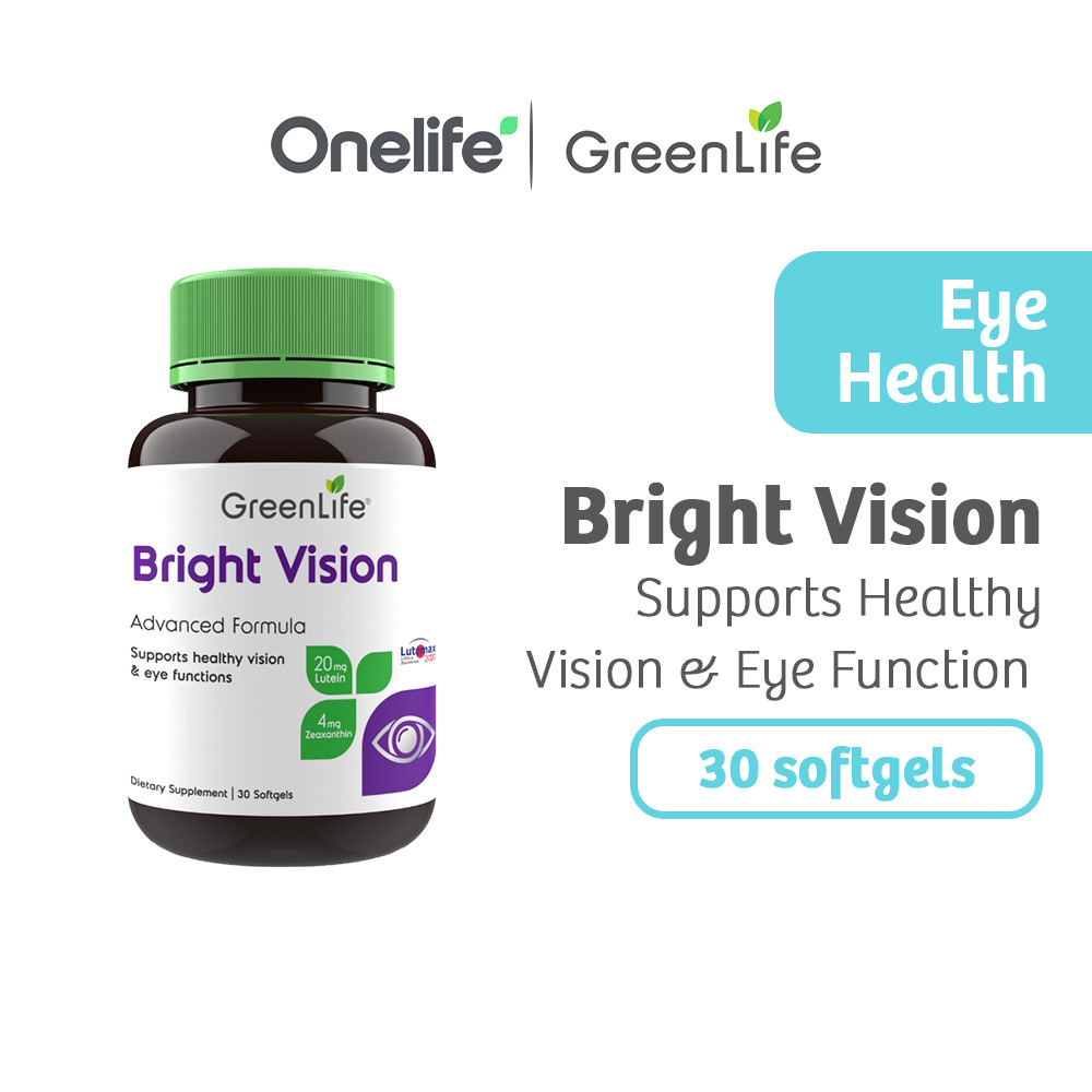 GreenLife Bright Vision Advanced Formula 20mg Lutein 30 Softgels (Halal Certified Gelatin) - For ...