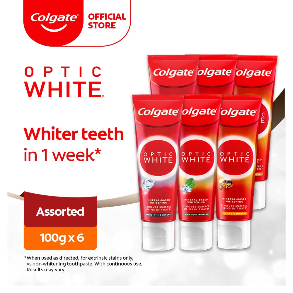 Colgate Optic White Whitening Assorted Toothpaste 100g [Bundle of 6 ...