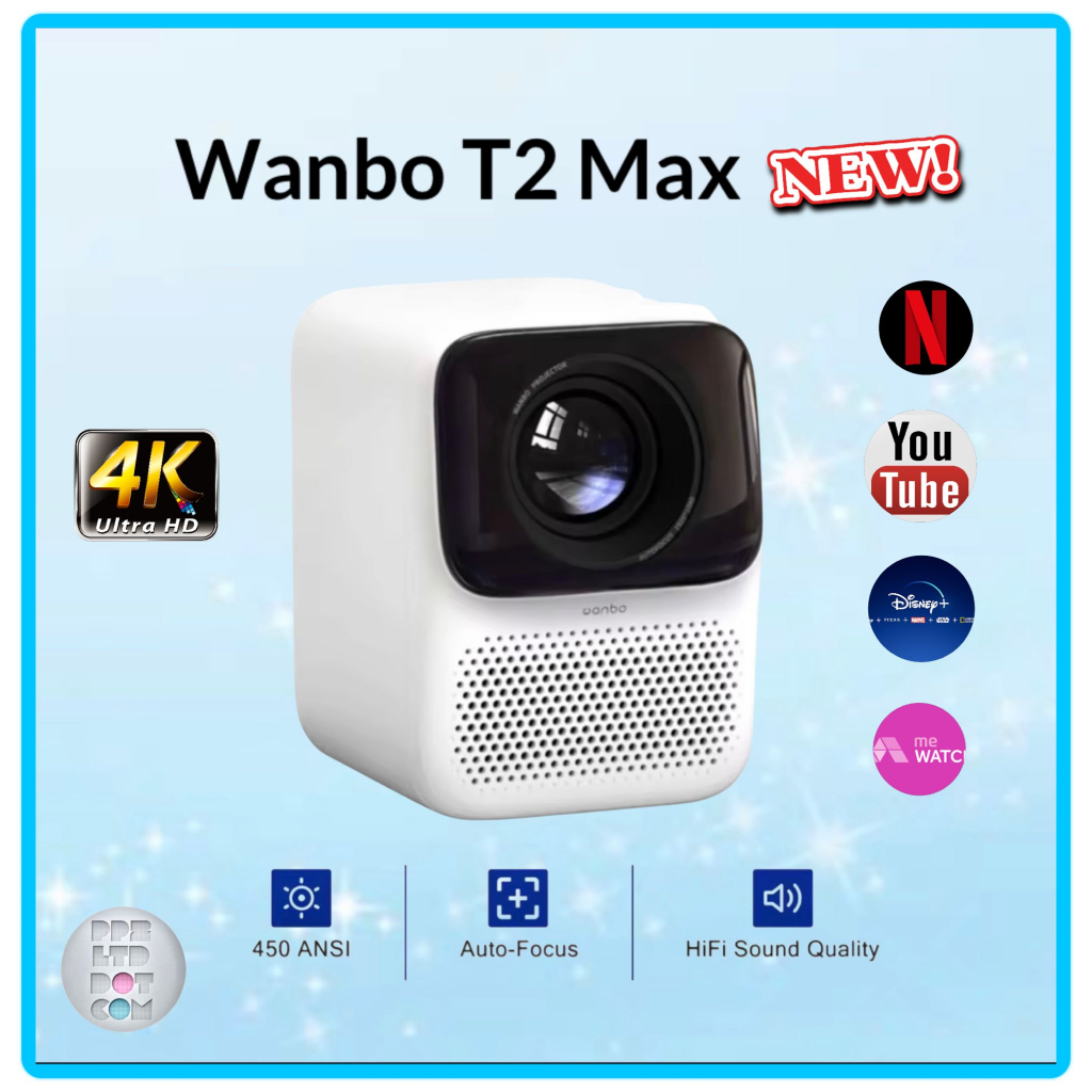 [GLOBAL VERSION] Wanbo New T2 Max Projector 4K Decode HD Portable ...