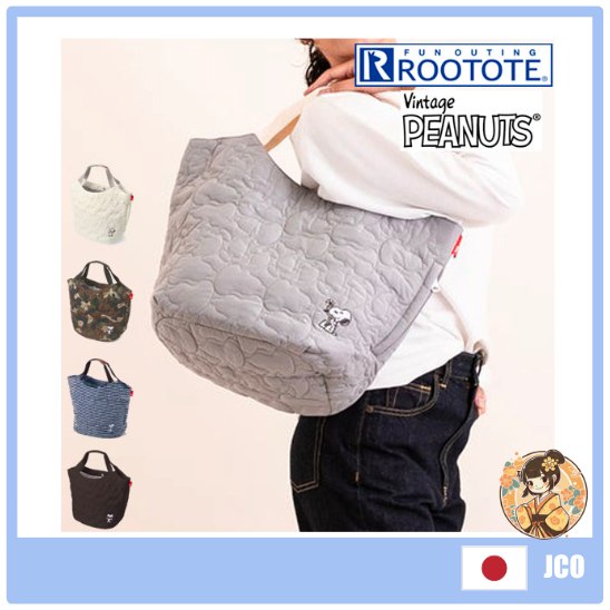 【Japan Quality】Tote bag Rootote Snoopy peanuts Quilted Round Tote Bag ...