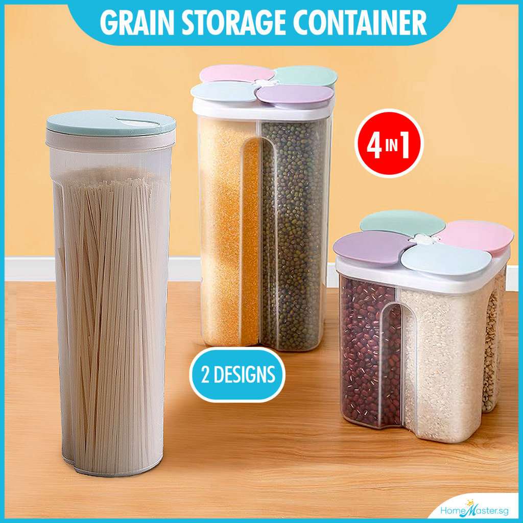 [SG Ready Stock] 4 in 1 Grain Storage Container* Food Storage Container ...