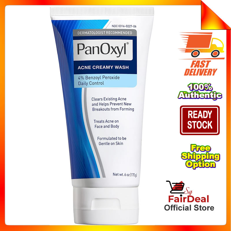PanOxyl Antimicrobial Acne Creamy Wash, 4% Benzoyl Peroxide, 170G ...
