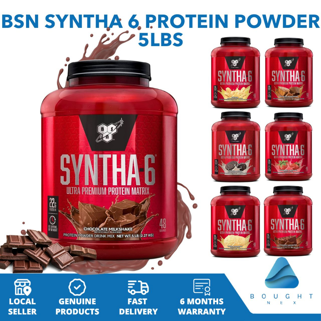 BSN Syntha 6 Protein Powder 5lbs - Amino Acids, Premium Quality, Boost ...