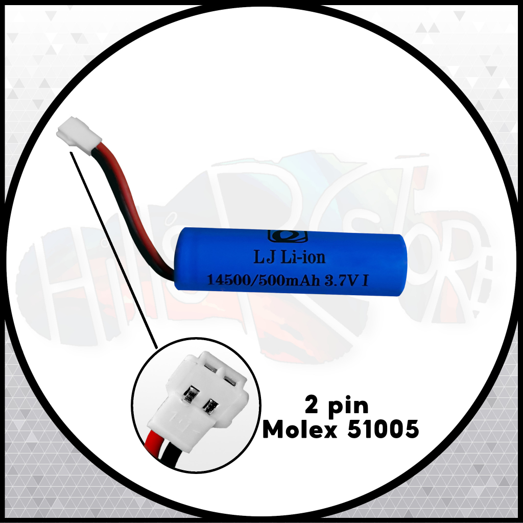 3.7v 500mAh Lithium-ion Li-ion Battery 2pin Molex 51005 Connector ...