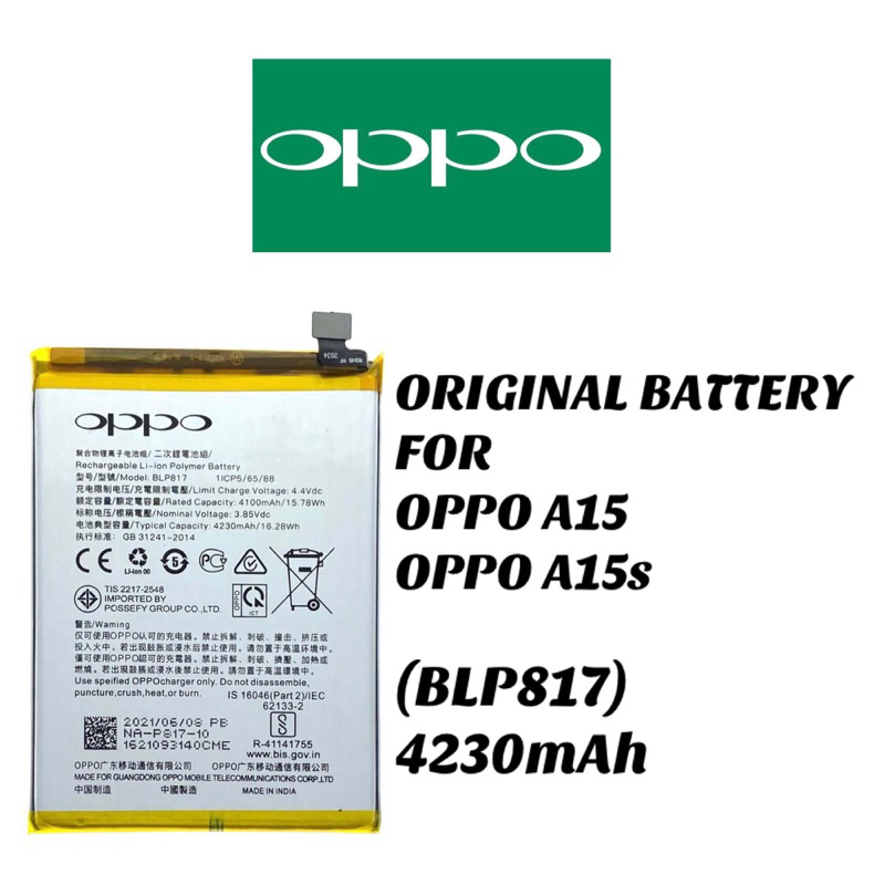 OPPO A15S Original Battery | Shopee Singapore