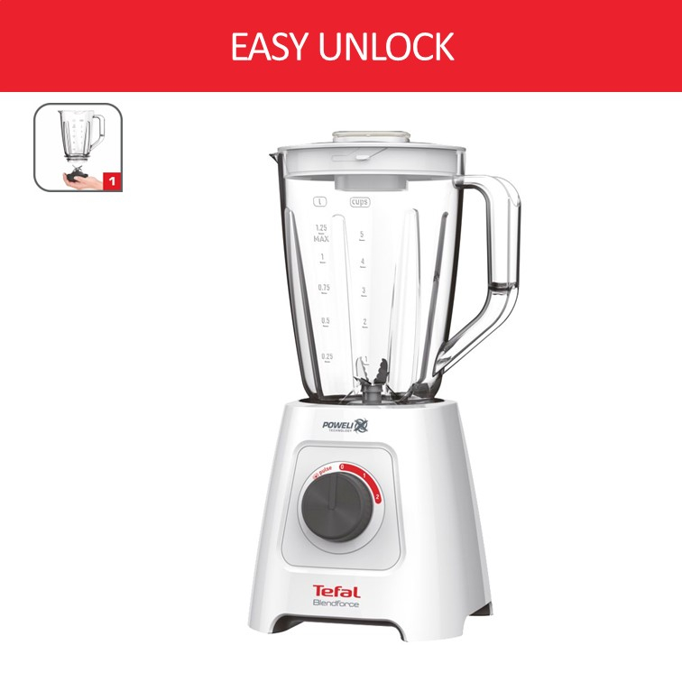Tefal Blendforce Blender w/Grinder, Chopper & Spatula BL4291 - 600W, 2 speeds + pulse, 2L ...