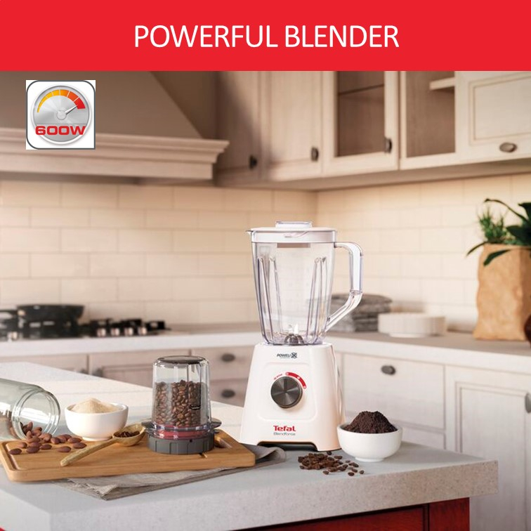 Tefal Blendforce Blender w/Grinder, Chopper & Spatula BL4291 - 600W, 2 speeds + pulse, 2L ...