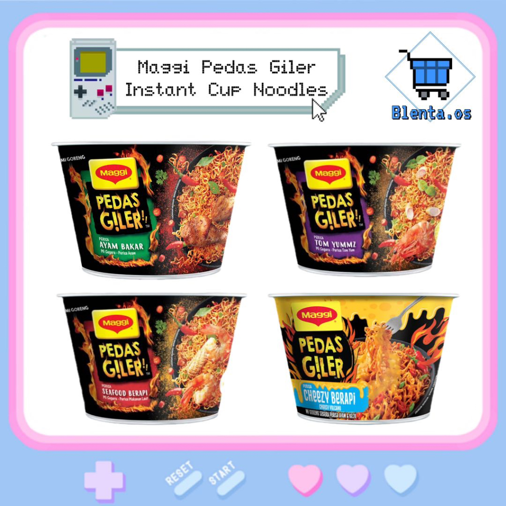 [Bundle of 4]Maggi Pedas Giler Roasted Chicken/Tom Yam/Seafood/Cheezy ...