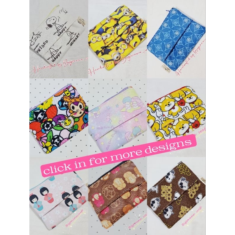Padded Tissue with zipper pouch. Water resistant material. Gudetama ...