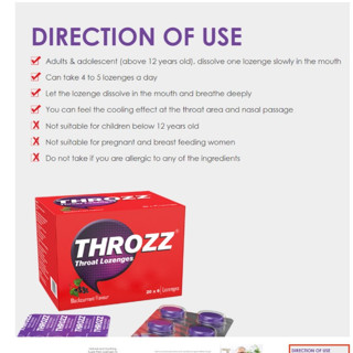 THROZZ Throat Cough Antiseptic Lozenges Blackcurrent (24 lozenges ...