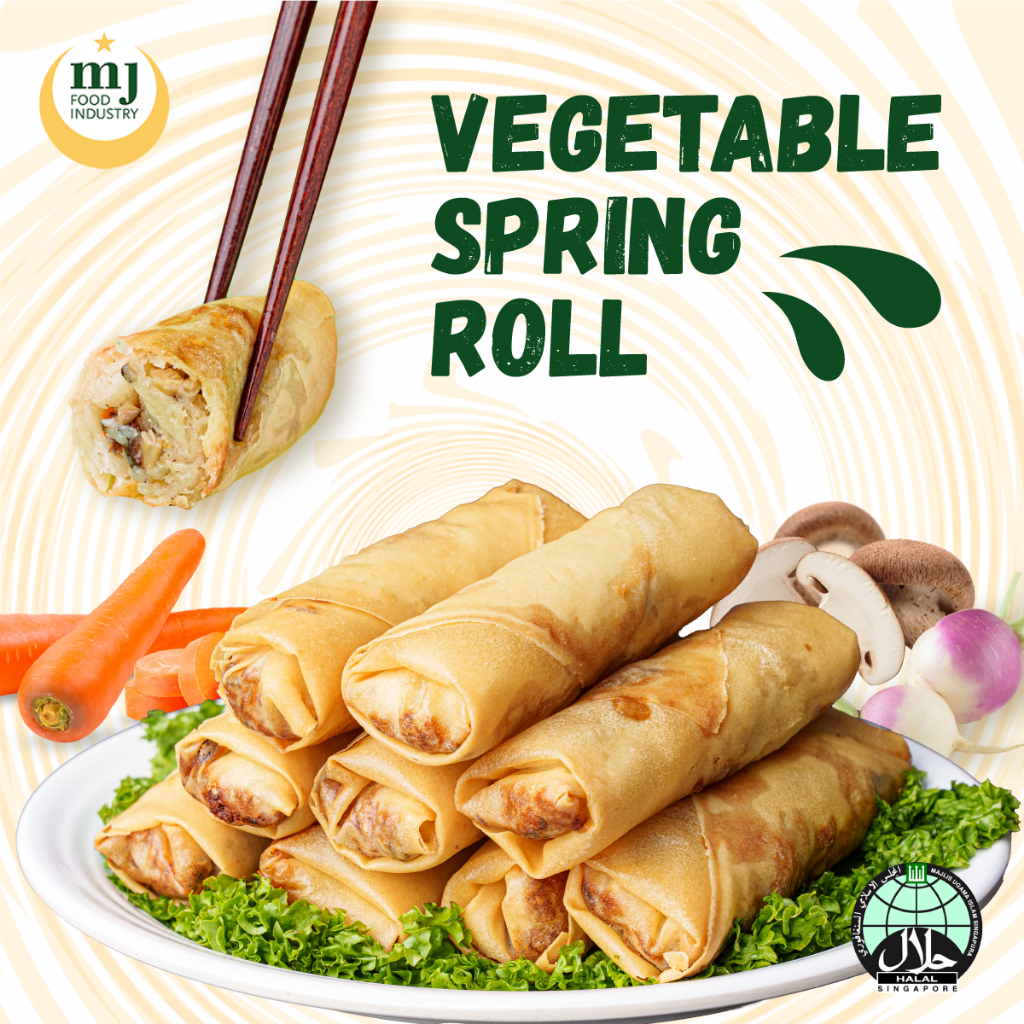 MJ Vegetable Spring Roll (5 large pieces per pack, 275 g) | Shopee ...