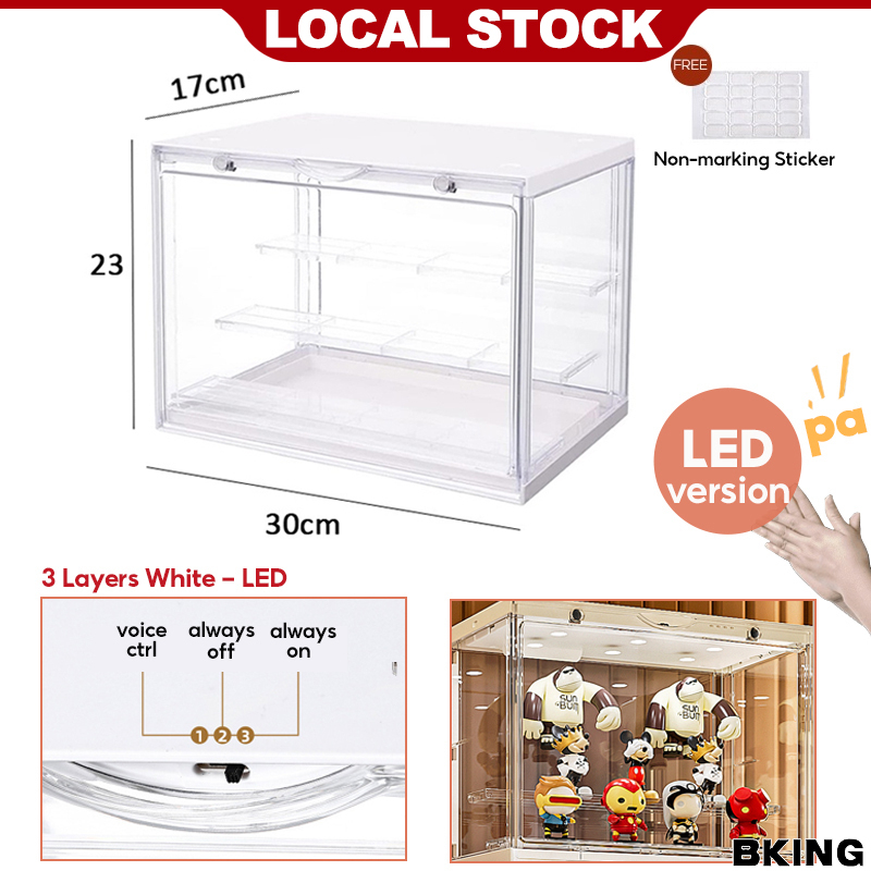LED Acrylic Display Box With Light Transparent Popmart Display Box Doll ...
