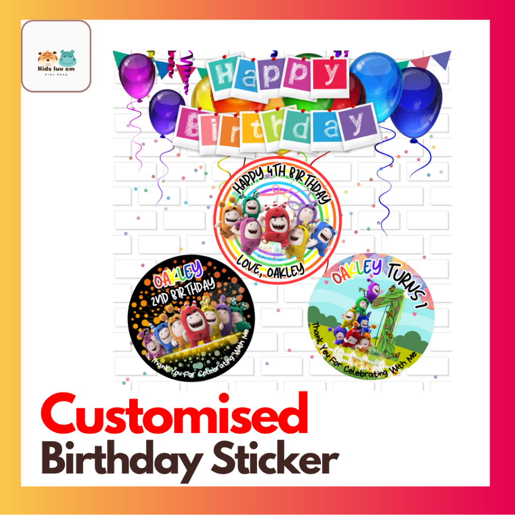 [SG SELLER][👦Kids Love em👧] Customised Oddbods Birthday Thank You ...