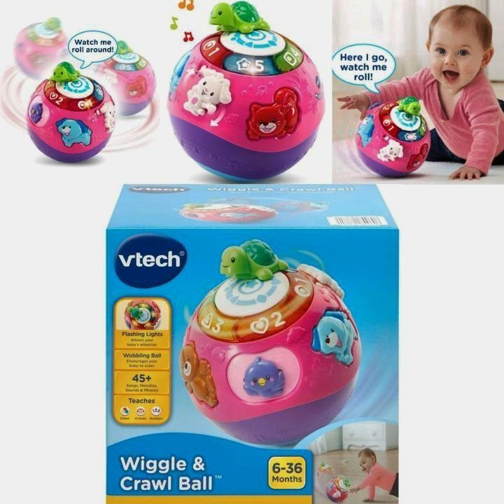 BNIB: VTech 80-184960 Wiggle & Crawl Ball Purple | Shopee Singapore