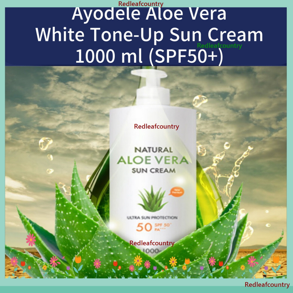 AYODELE Aloe Vera Sun Lotion SPF50+ PA+++ 1000ml Ultra-Hydrating ...