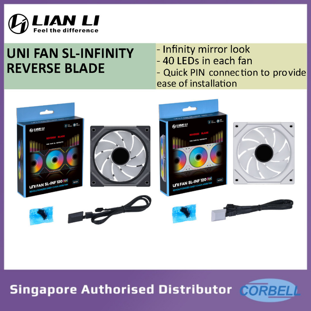 LIAN LI Uni Fan SL Infinity Reverse Blade fan 120mm RGB (UNI FAN SL-INF ...