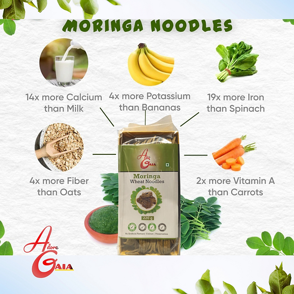 Moringa Wheat Noodle Made With Whole Wheat Flour and Moringa Leaf ...