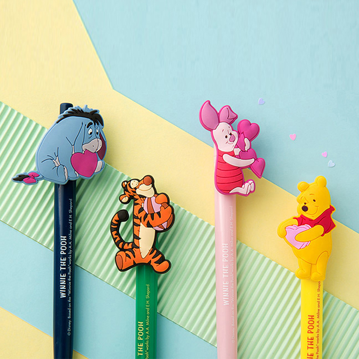 Disney Winnie the Pooh Silicon Decor Ball Point Pen 0.38mm Black Piglet ...