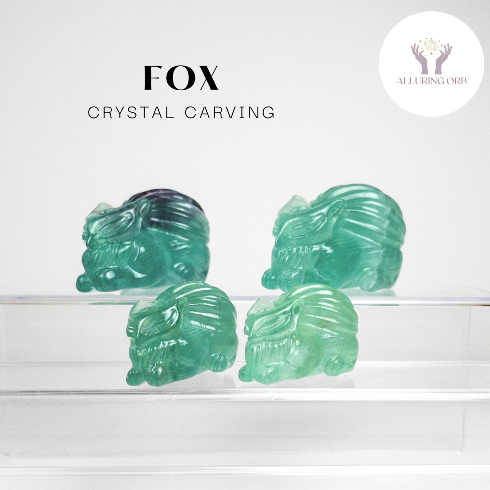 🔮🇸🇬 Fluorite Fox Carving | Crystal Carvings | Natural Crystals ...