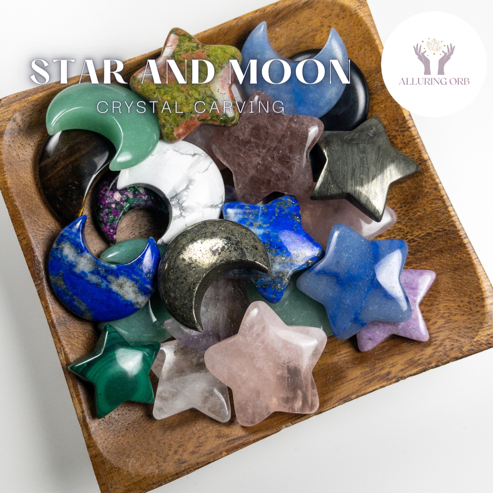 🔮🇸🇬 Star and Moon Carving | Crystal Stones | Natural Crystals | Natural ...