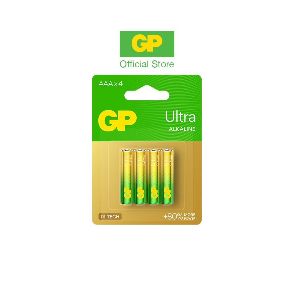 GP Alkaline Ultra AAA Battery 4pcs per card (1/4/6 card bundles ...