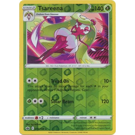 [Pokemon Cards] Tsareena - 015/198 - Rare Reverse Holo (Chilling Reign ...