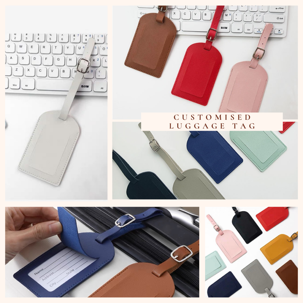 SG instock | Leather Luggage Tag | Customisation available! | Shopee ...