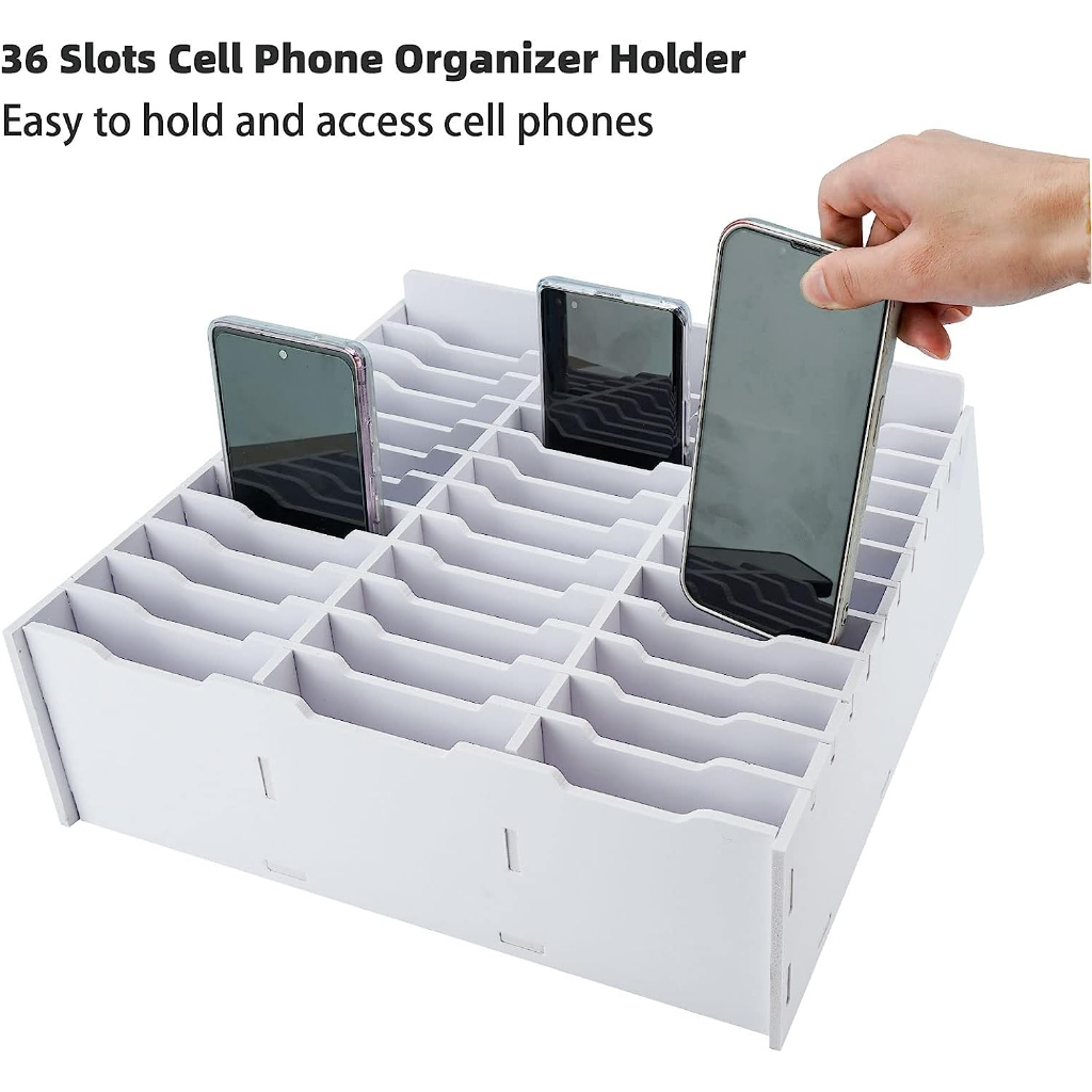 Sanfurney 36 Slots Cell Phone Storage Box for Classroom Calculator ...
