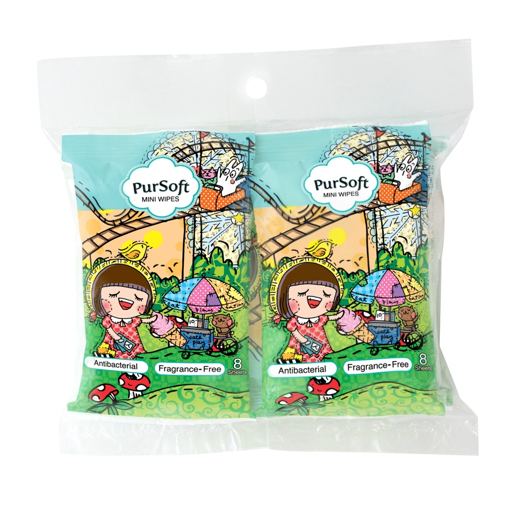 PurSoft Chocolate Rain Princess Antibacterial Mini Wet Wipes | Shopee ...