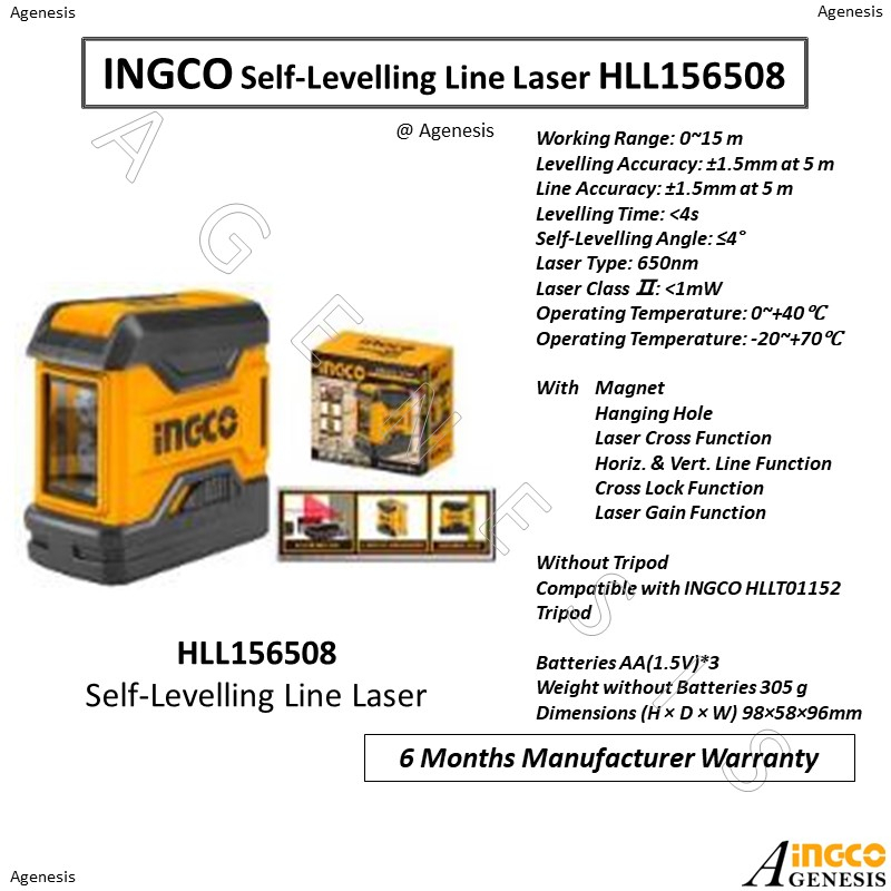 INGCO Self-Levelling Line Laser HLL156508 | Shopee Singapore