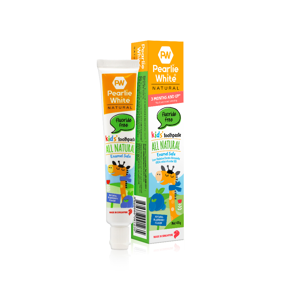 Pearlie White All Natural Enamel Safe Kids Blueberry Toothpaste 45G ...