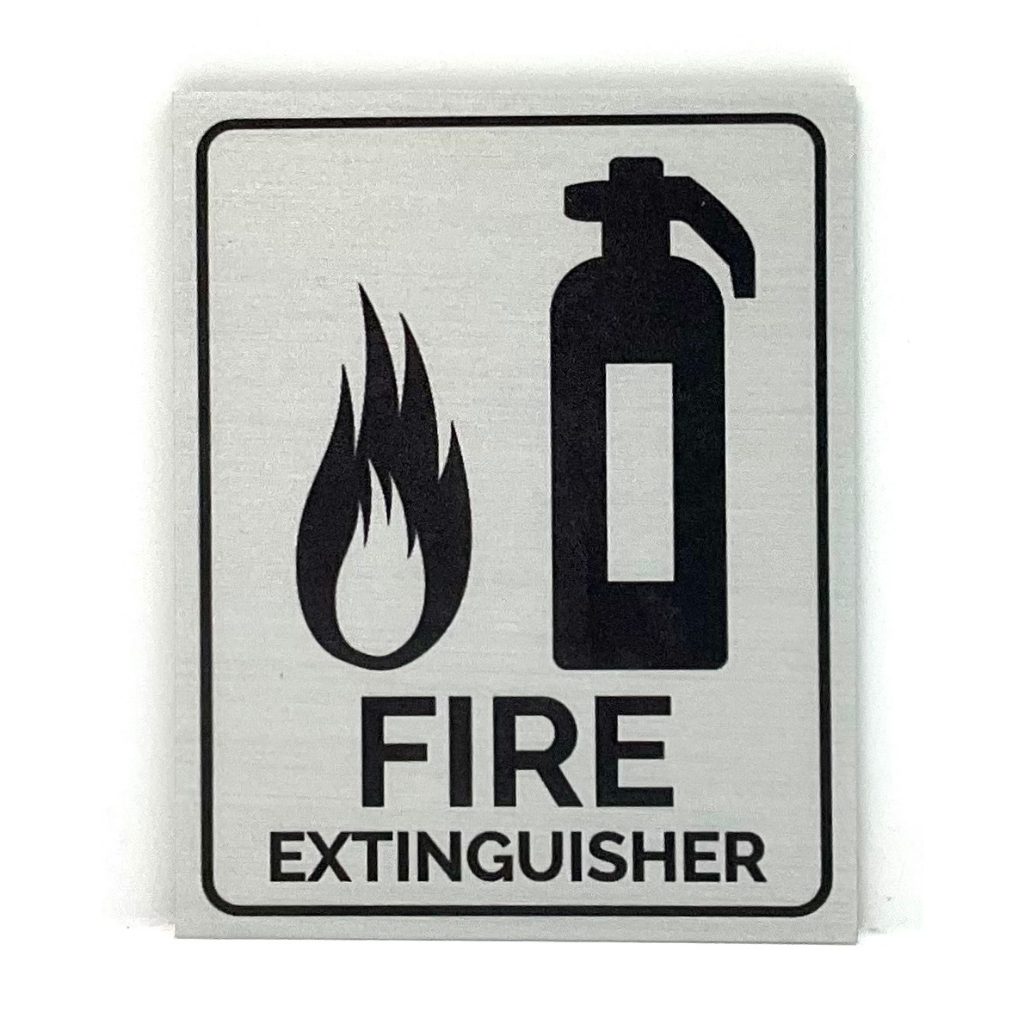 FIRE EXTINGUISHER SIGNAGE | SILVER HAIRLINE | EMERGENCY SIGN, WARNING ...