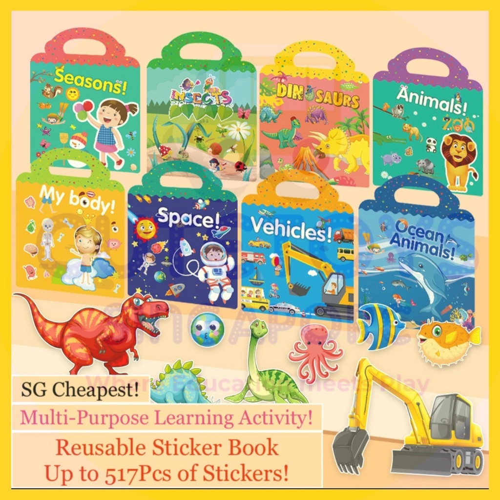 [SG] Reusable Educational Sticker Books (16-Themes) - Children's ...
