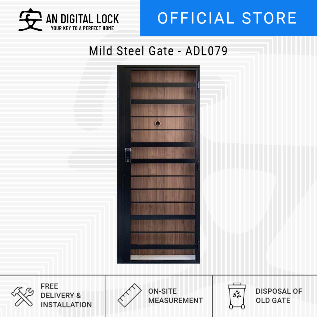 Mild Steel HDB Metal Gate (ADL079) | AN Digital Lock | Shopee Singapore