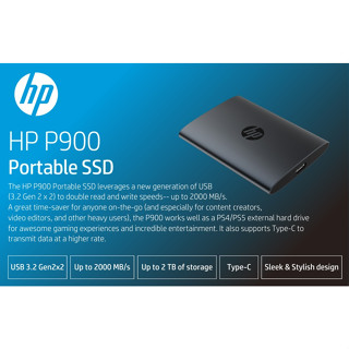 HP Portable External SSD P900 512GB/1TB/2TB Super Slim USB 3.2 Type-C ...