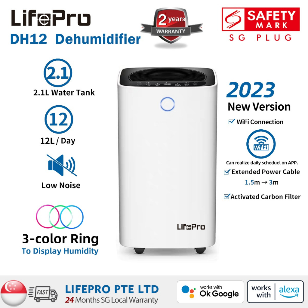 【Ready Stock in SG】LifePro DH12 12L/Day /Dehumidifier/ with Compressor ...