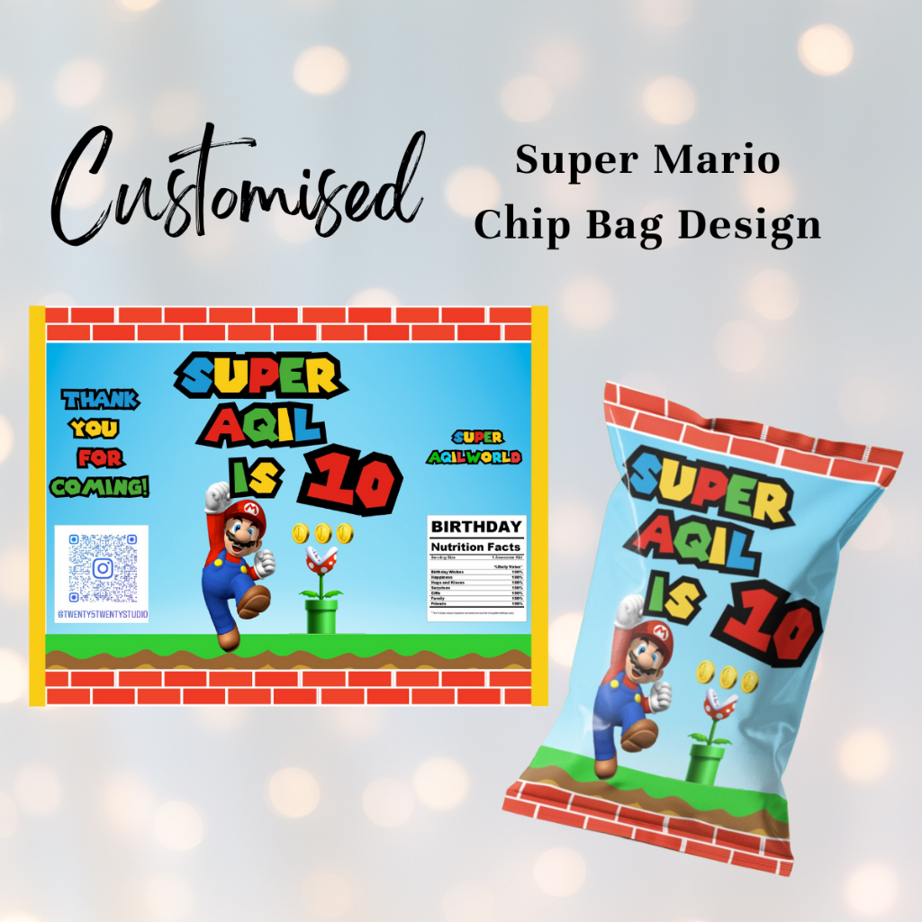 Super Mario Chip Bag | Party Favour | Kids Goodie Bag | Children's Day ...