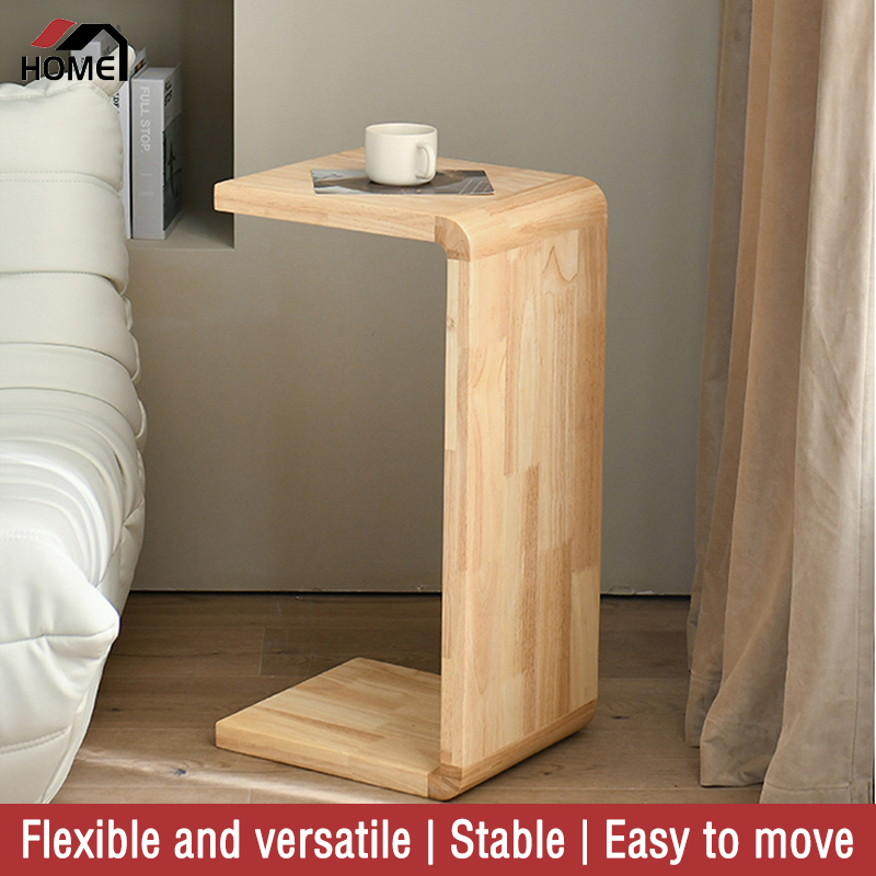 Side table solid wood U-shaped bedside table C-shaped tatami storage ...