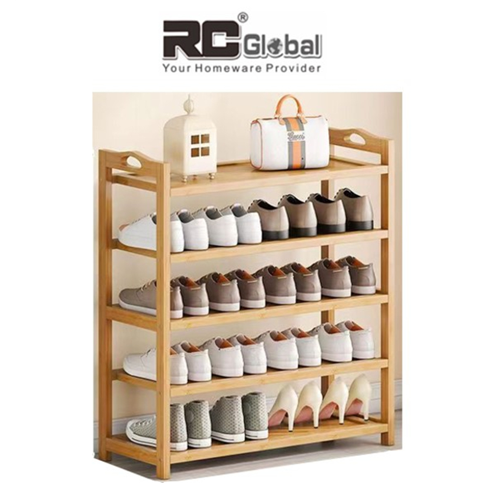 RC-GLOBAL Shoe Rack / 50-80 cm Width / Simple Shoe Rack / Bamboo wood ...