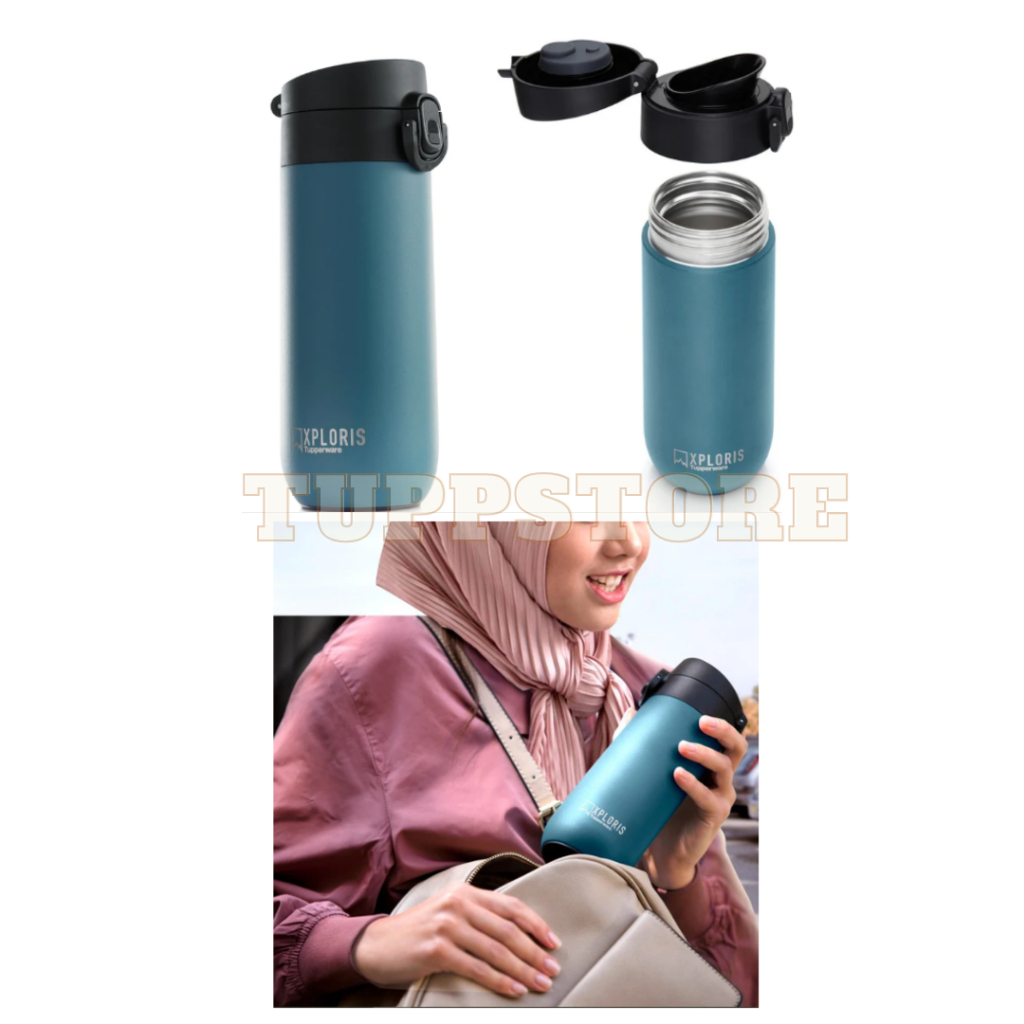 Tupperware New Cap Design Xploris™ Easy Open Flask (1) 450ml | Shopee Singapore