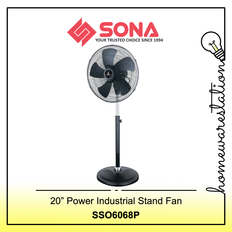 Sona 20 Inch Power Industrial Stand Fan (ABS BLADE) High Power SSO6068P ...