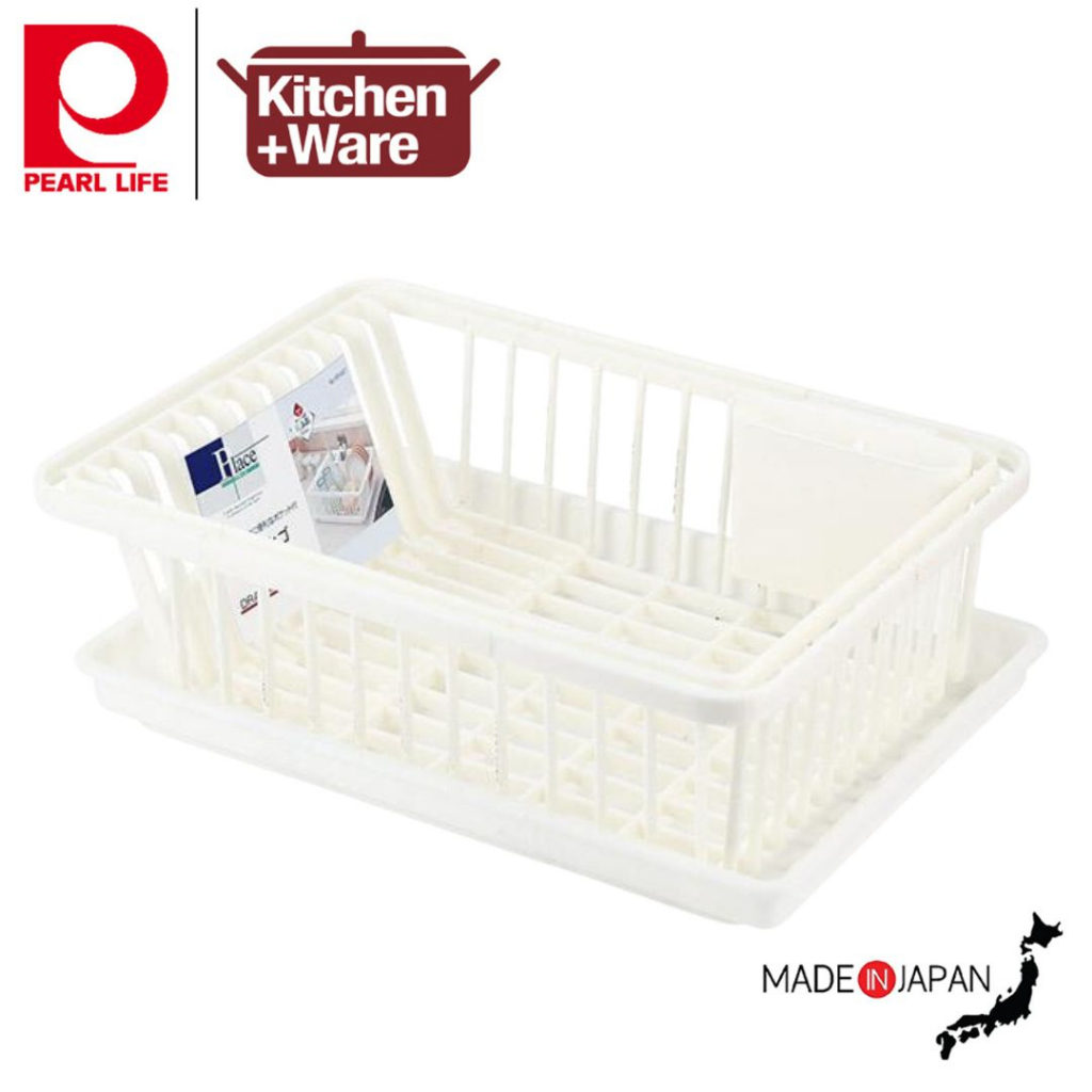 [Japan] Kitchen Drying Rack with Tray / Dish Draining Basket / Made in ...