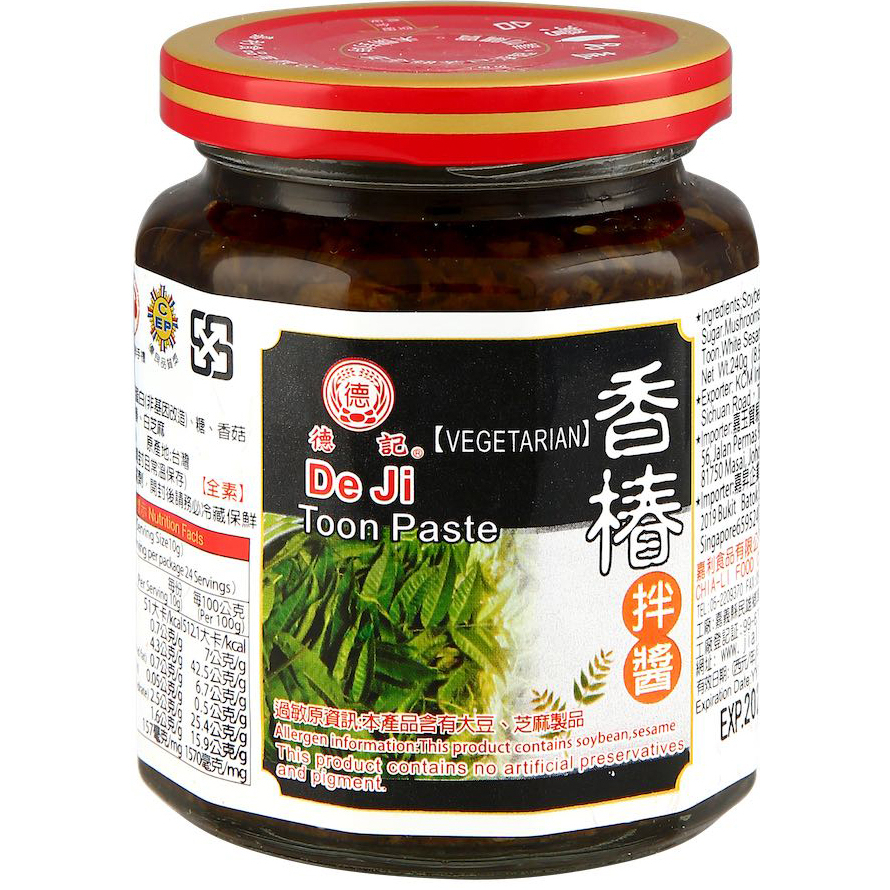 Toon Paste Xiang Chun De Ji 【Vegan】 香椿拌酱 德记 (240g) 【全素】 | Shopee Singapore