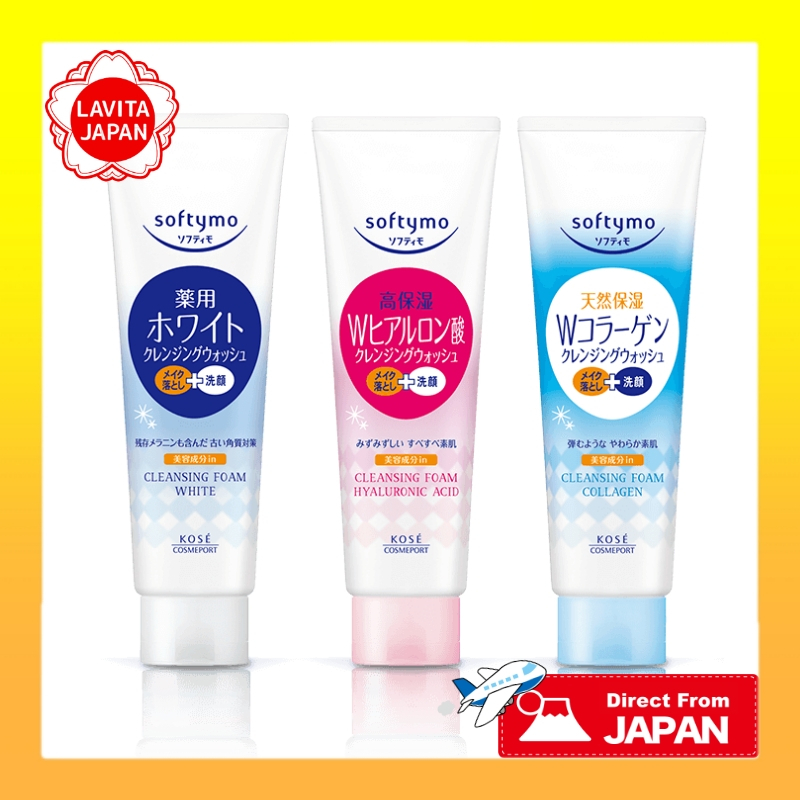 Kose Softymo Cleansing Wash 190g / White / Hyaluronic Acid / Collagen 【Direct from Japan ...