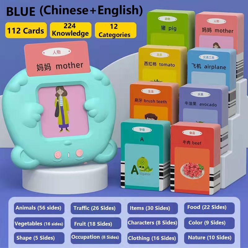 [SG STOCK] Kids Audio Flash Card Baby Learning Talking Visual Reading ...