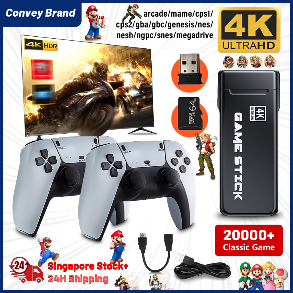 [SG Stock] 4K HD Video Game Console 64G Built-in 10000 +Games Retro ...