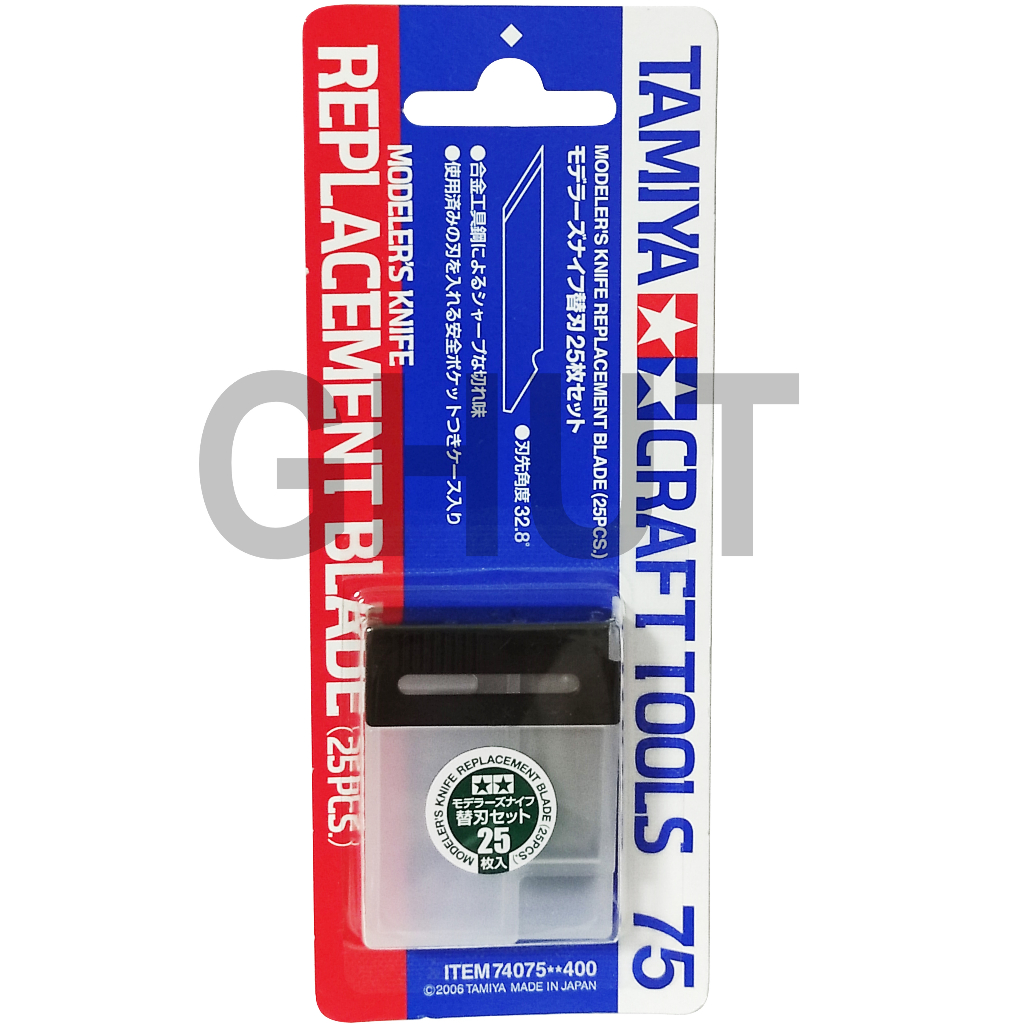 Tamiya Craft Tools "MODELER'S KNIFE REPLACEMENT BLADE" (74075) - 25pcs ...