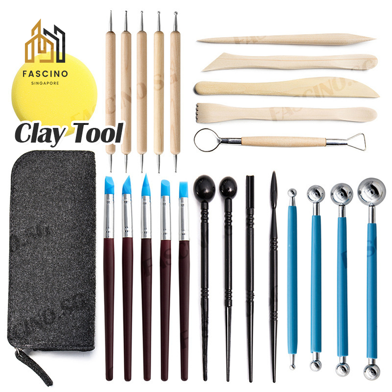 【SG】25PCS Pottery Clay Tool Sculpting Kit Sculpt Smoothing Wax Carving ...