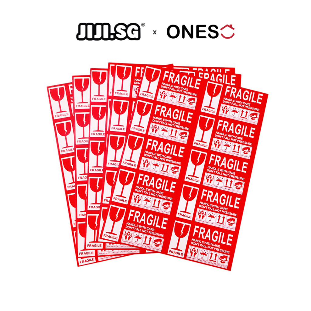 (JIJI.SG x ONES) WARNING Fragile Label Sticker - Fragile Label / Carton ...