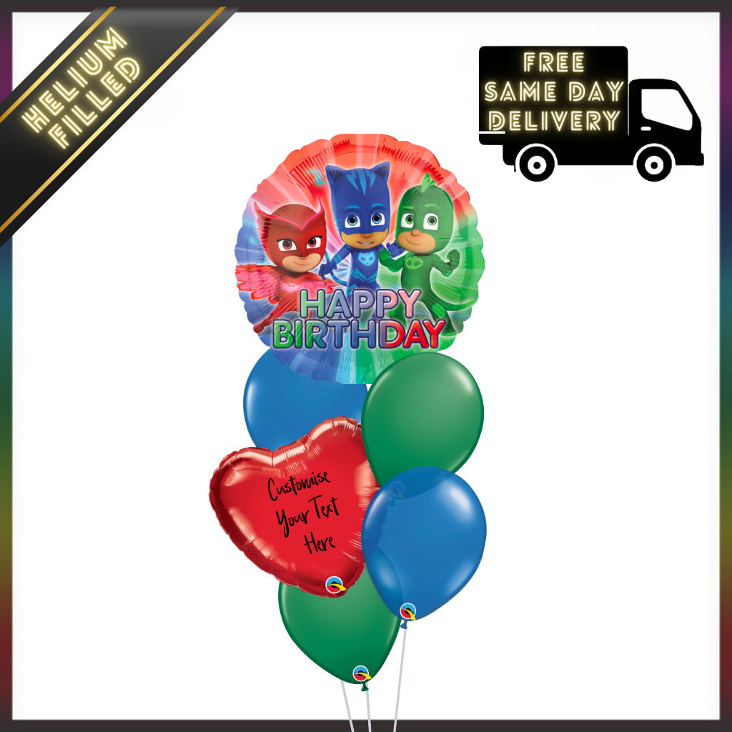 [SG Seller] PJ Mask Happy Birthday Balloon Bouquet [Helium Inflated ...